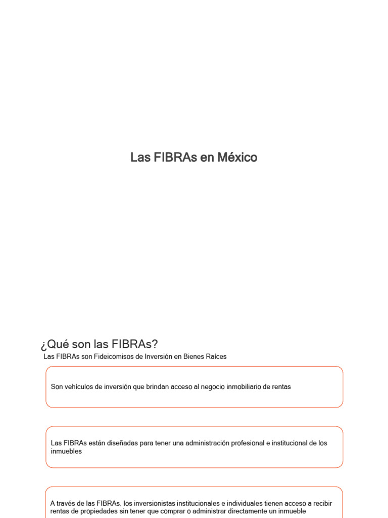FIBRAs Inmobiliarias en México: Guía Completa | PDF | Inversiones ...