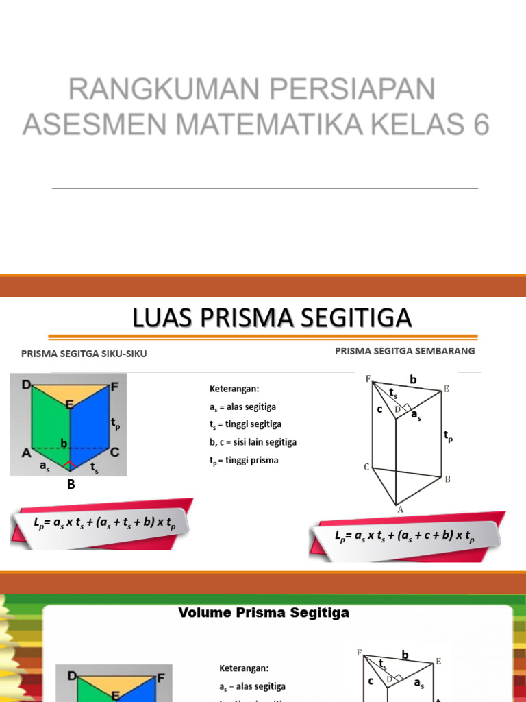 Rangkuman Rumus Luas Dan Volume Bangun Ruang (Asesmen) | PDF