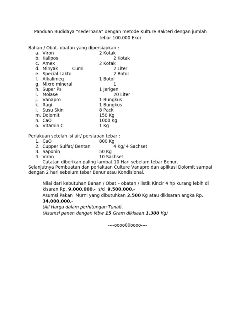 Panduan Budidaya Kulture Bakteri | PDF