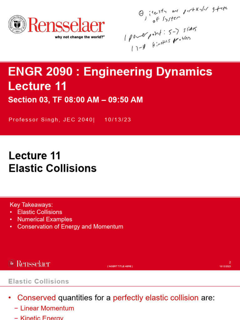 ED Lecture 11 | PDF | Momentum | Collision