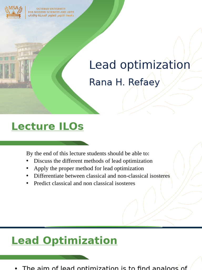 Lead Optimization Strategies in Drug Design | PDF | Acid | Carboxylic Acid
