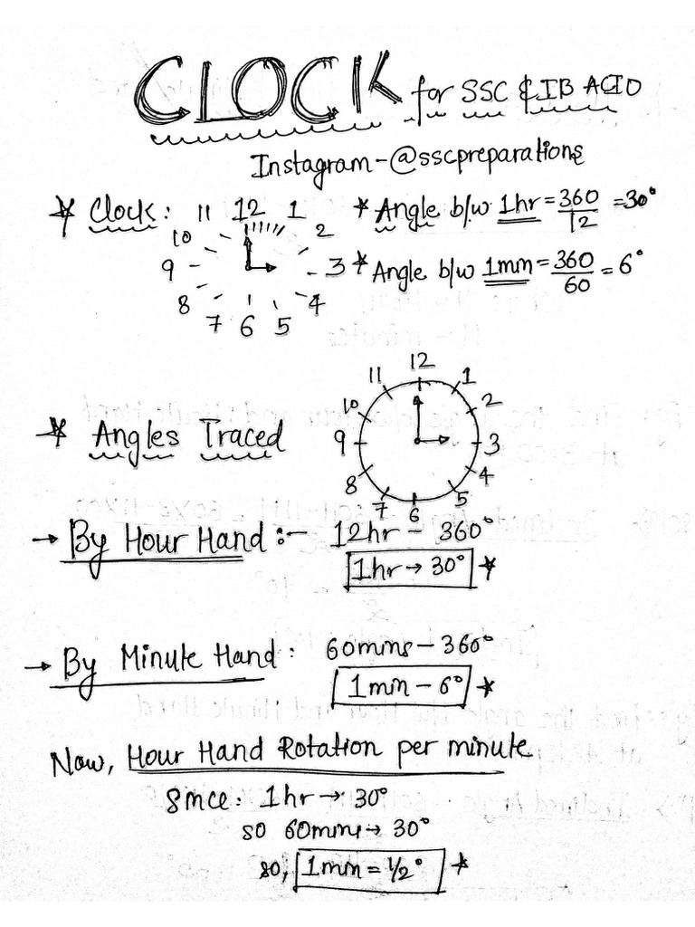 Clock Reasoning Handwritten Notes | PDF