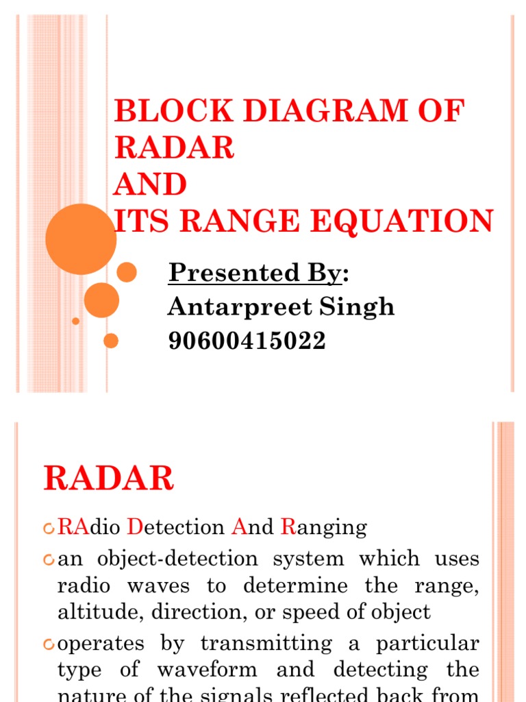 Block Diagram of Radar and Its Range Equation | PDF | Radar | Antenna ...