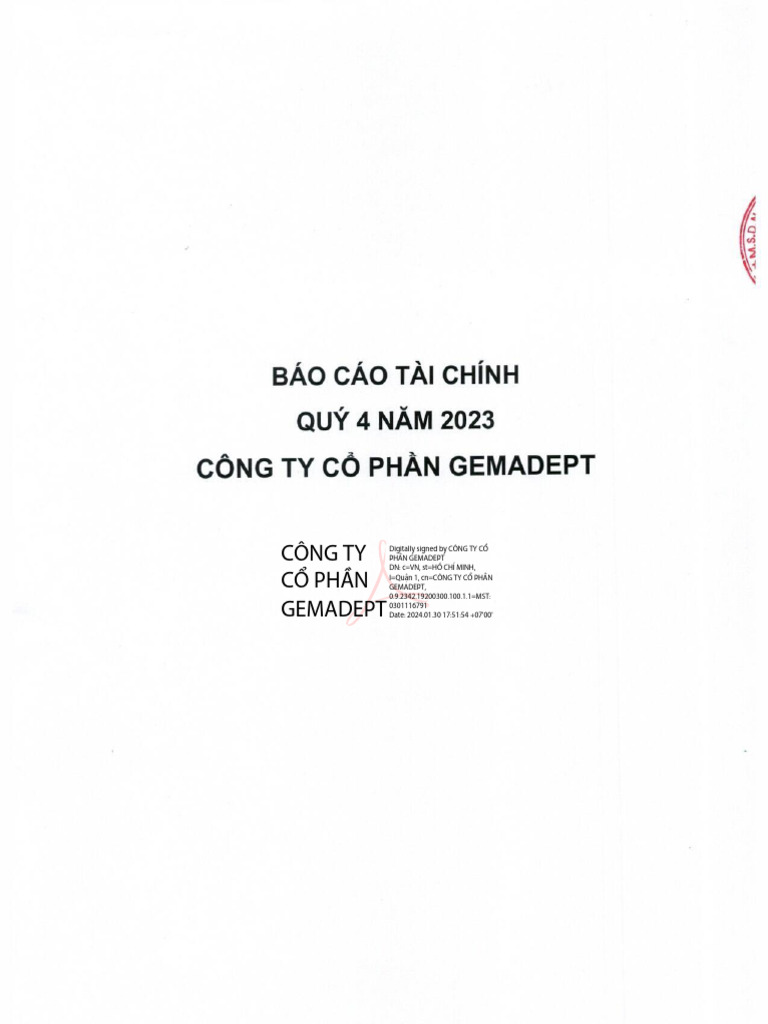 GMD - BCTC Cong Ty Me Q4.2023 | PDF