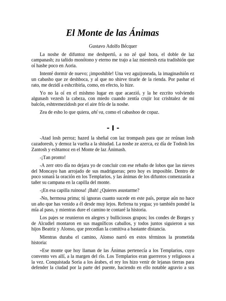 El Monte de las Ánimas: Leyenda y Muerte | PDF