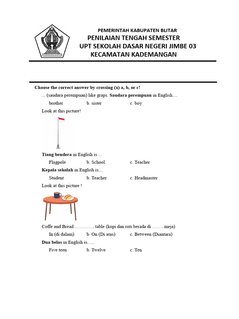 Sas Bahasa Inggris Kelas 2 | PDF