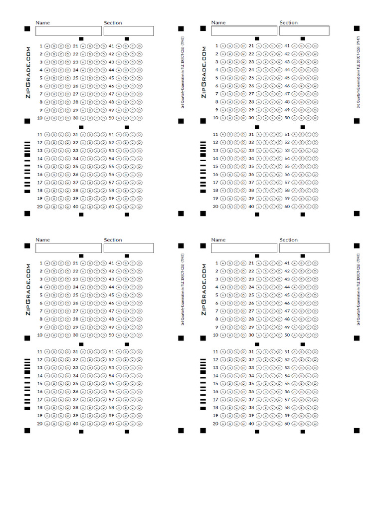3rd Q3 Bubble Sheet | PDF