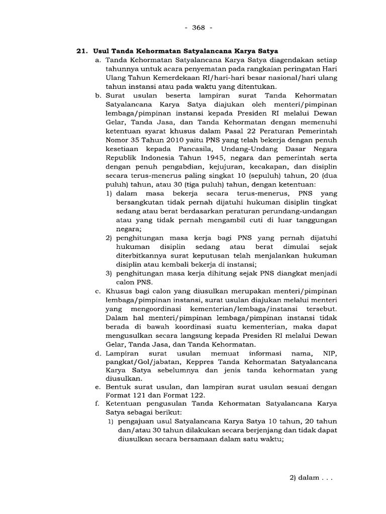 Pedoman Usul Satyalancana Ks Tahun 2025 - Hal - 381-386 | PDF