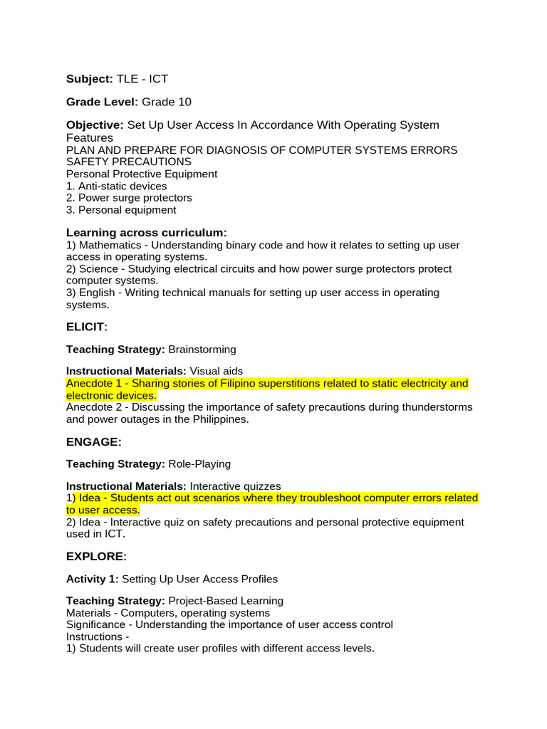 Plan and Prepare For Diagnosis of Computer Systems Errors | PDF | Educational Technology | Learning