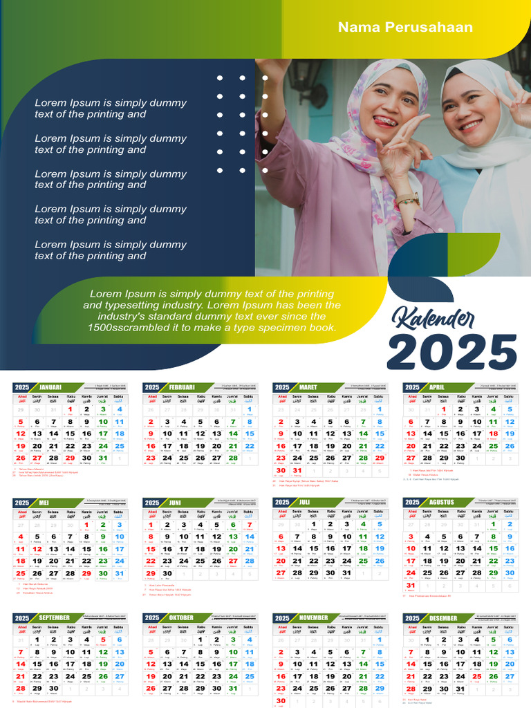 Kalender 1 Lembar 12 Bulan | PDF