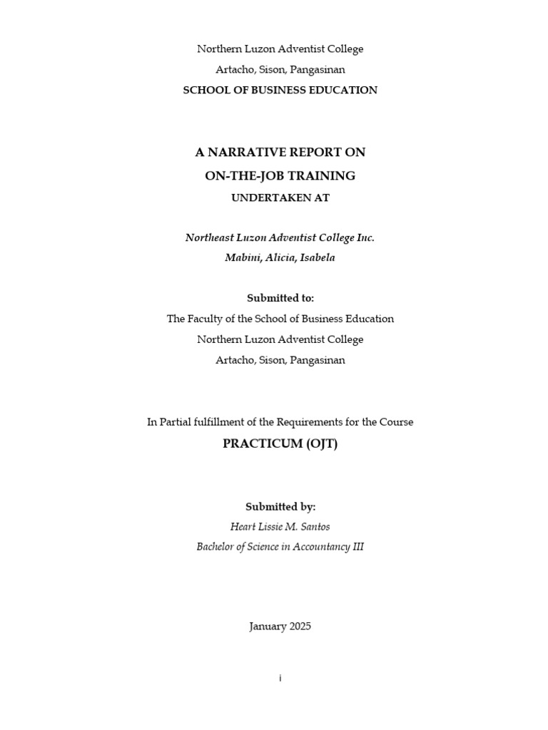 OJT Narrative Report: Business Education | PDF | Knowledge | Experience
