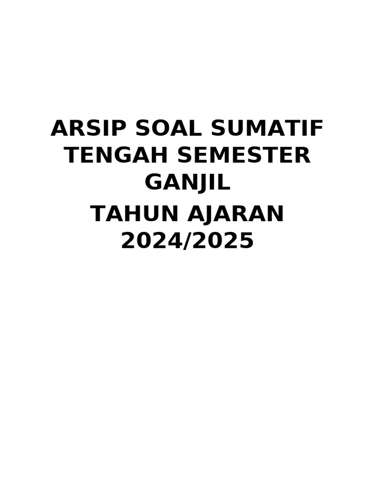 Cover Arsip Soal Sumatif Semester Ganjil | PDF