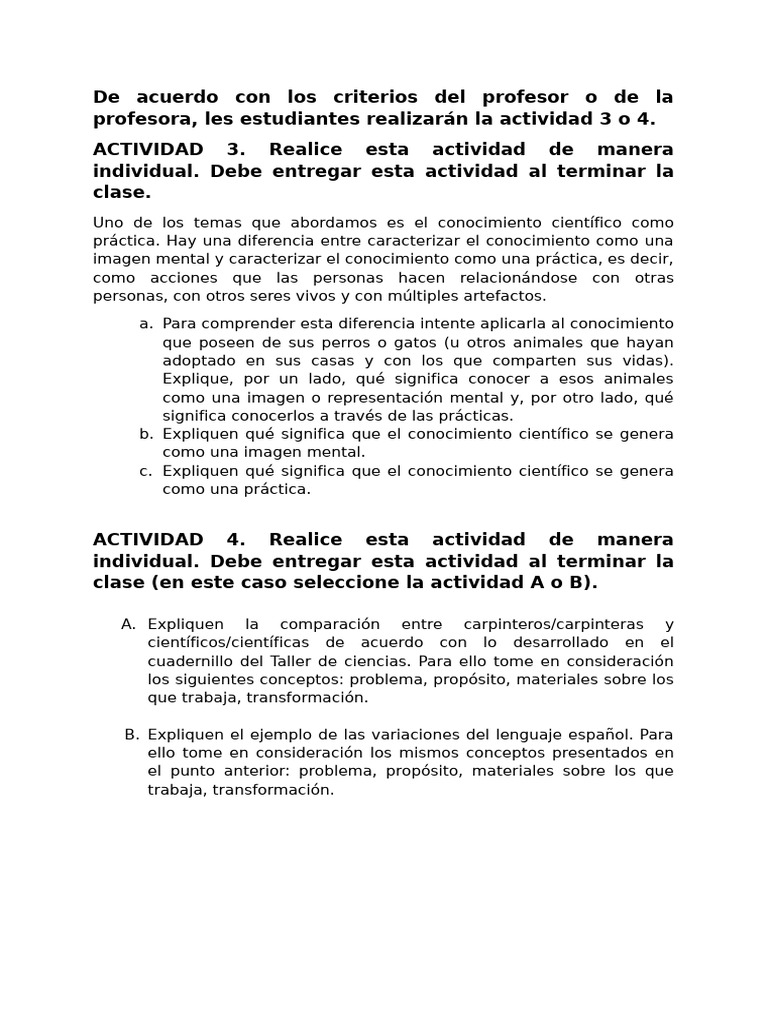 Actividades 3 y 4 | PDF