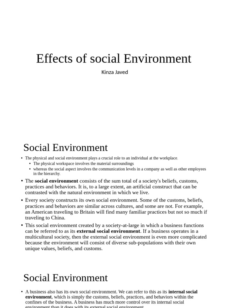 Effects of Social Environment | PDF | Corporate Social Responsibility ...