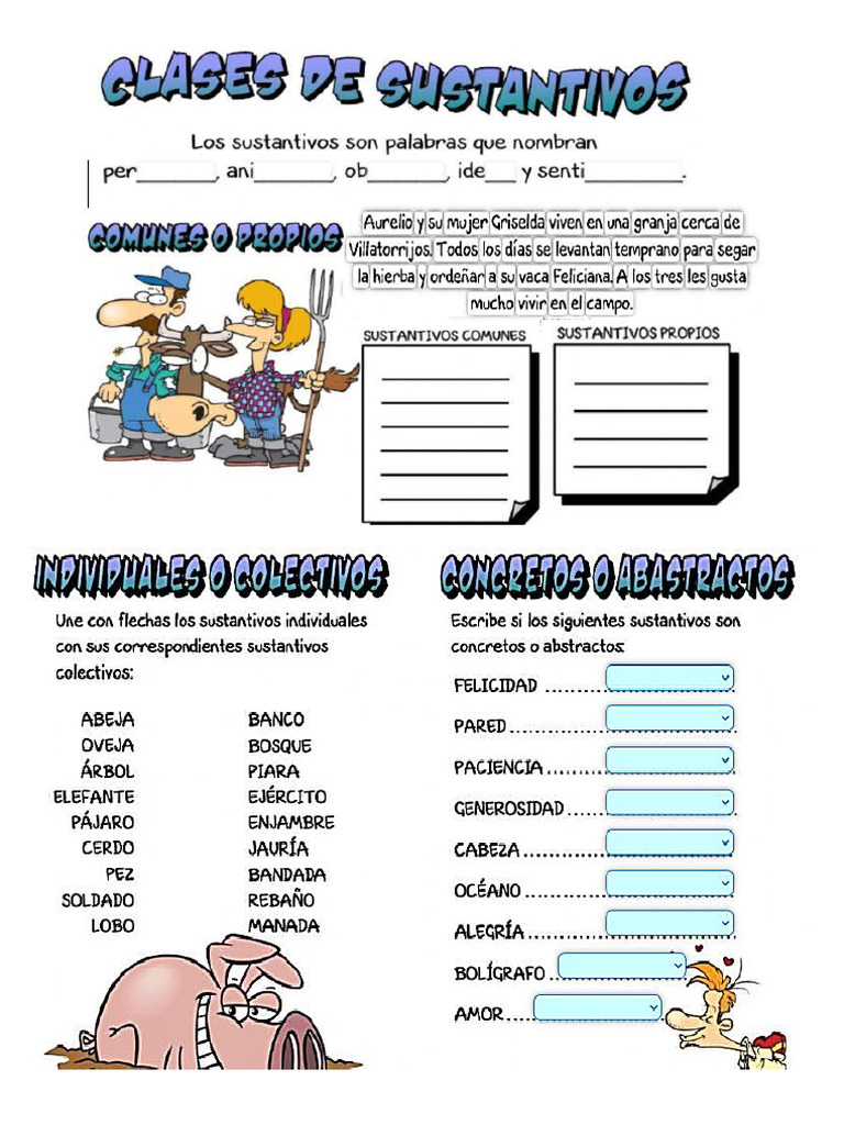 El Sustantivo y Sus Clases | PDF