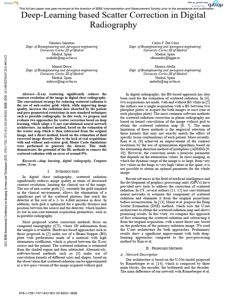Deep-Learning Based Scatter Correction in Digital Radiography | PDF ...