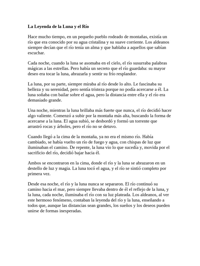 La Leyenda del Río y la Luna | PDF