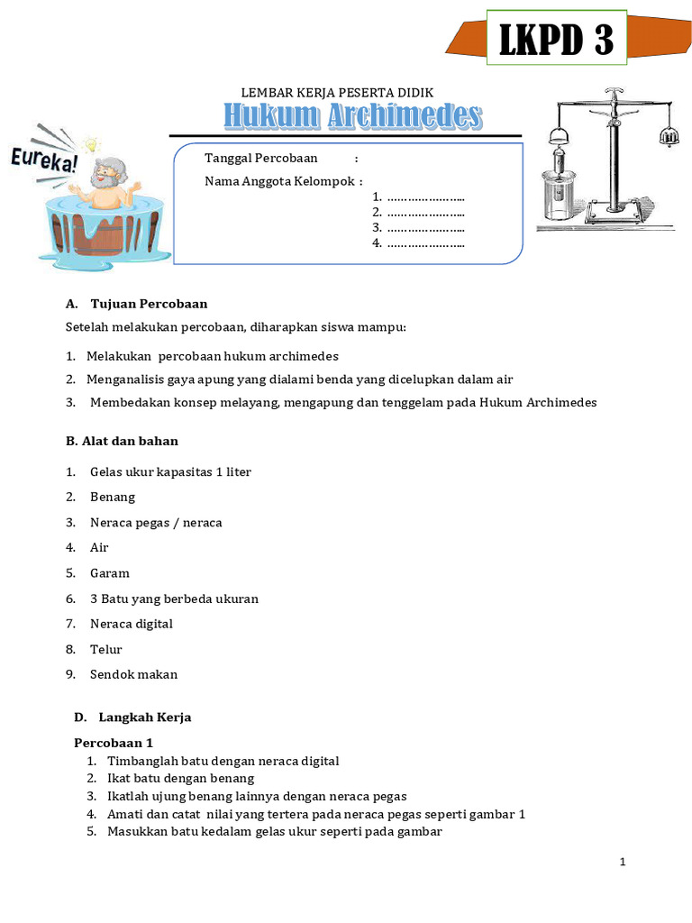 LKPD 3 Hukum Archimedes | PDF