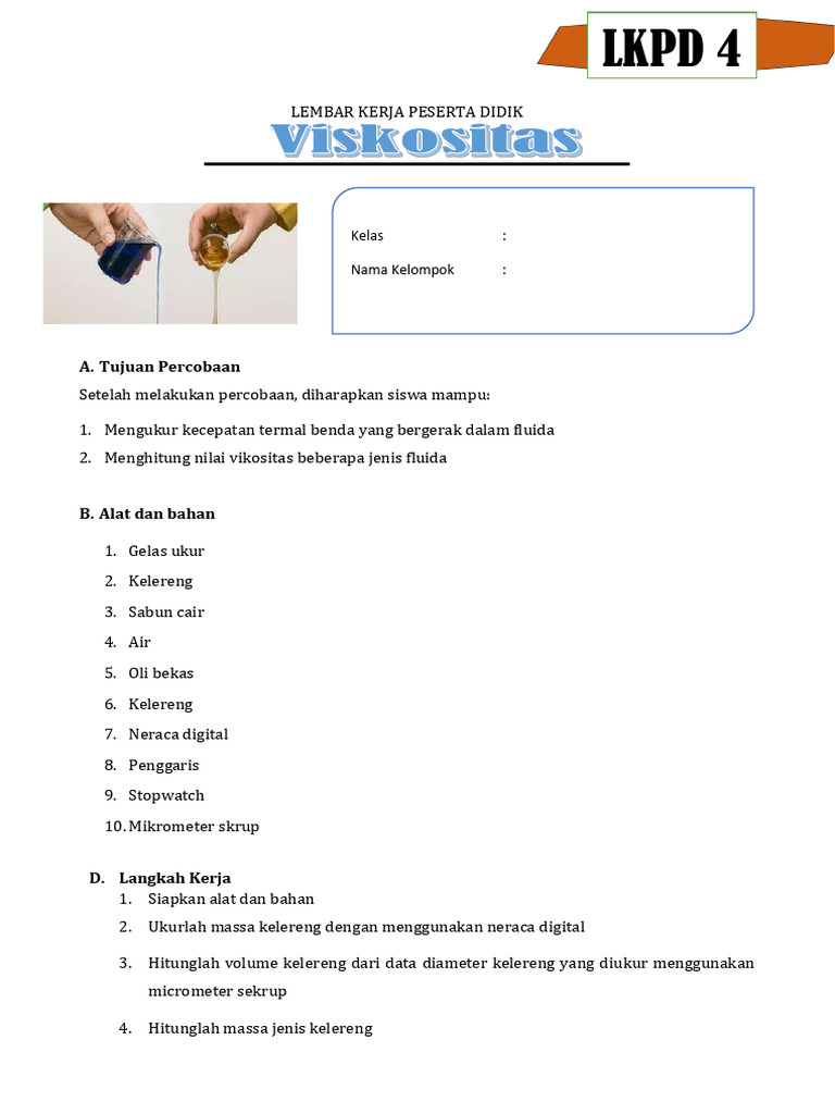 Eksperimen Viskositas Fluida | PDF