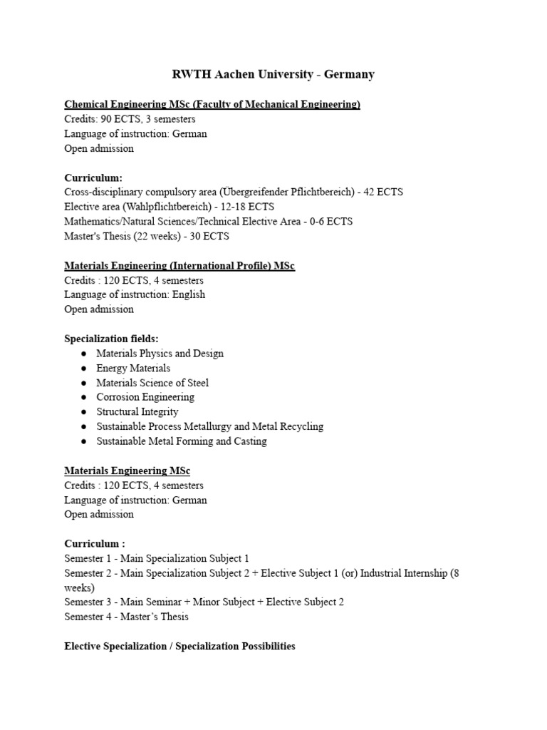 RWTH Aachen University - Germany | PDF | Metallurgy | Engineering