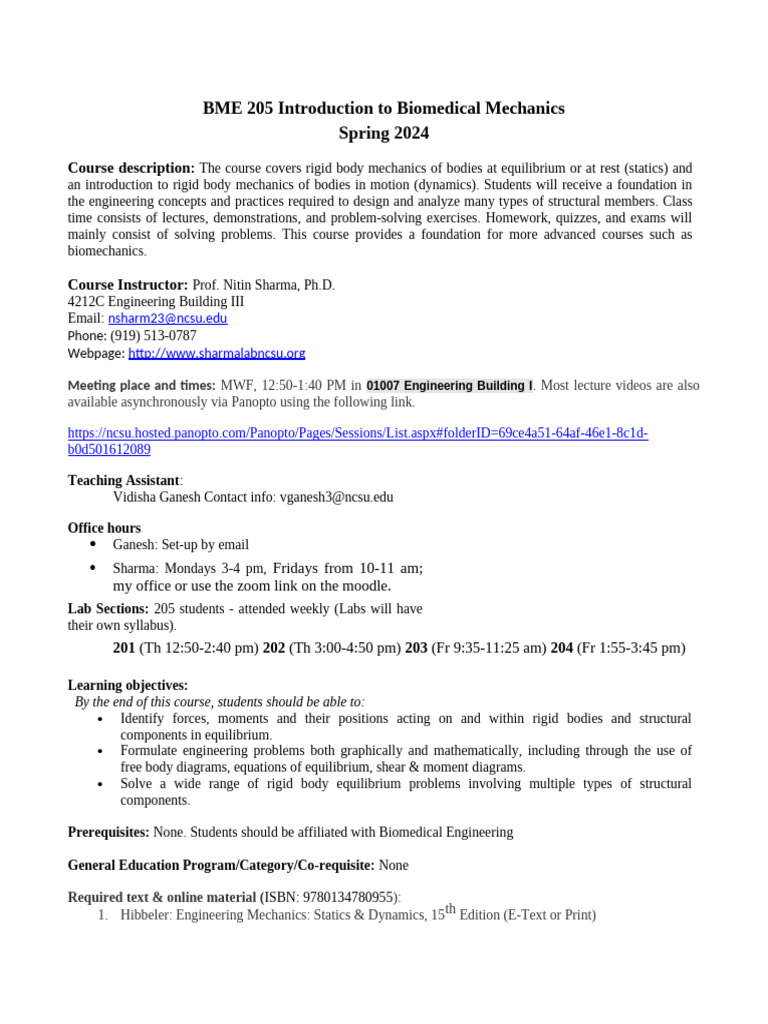 BME - 205 - Lecture - Spring 2024 | PDF | Sexual Harassment | Force