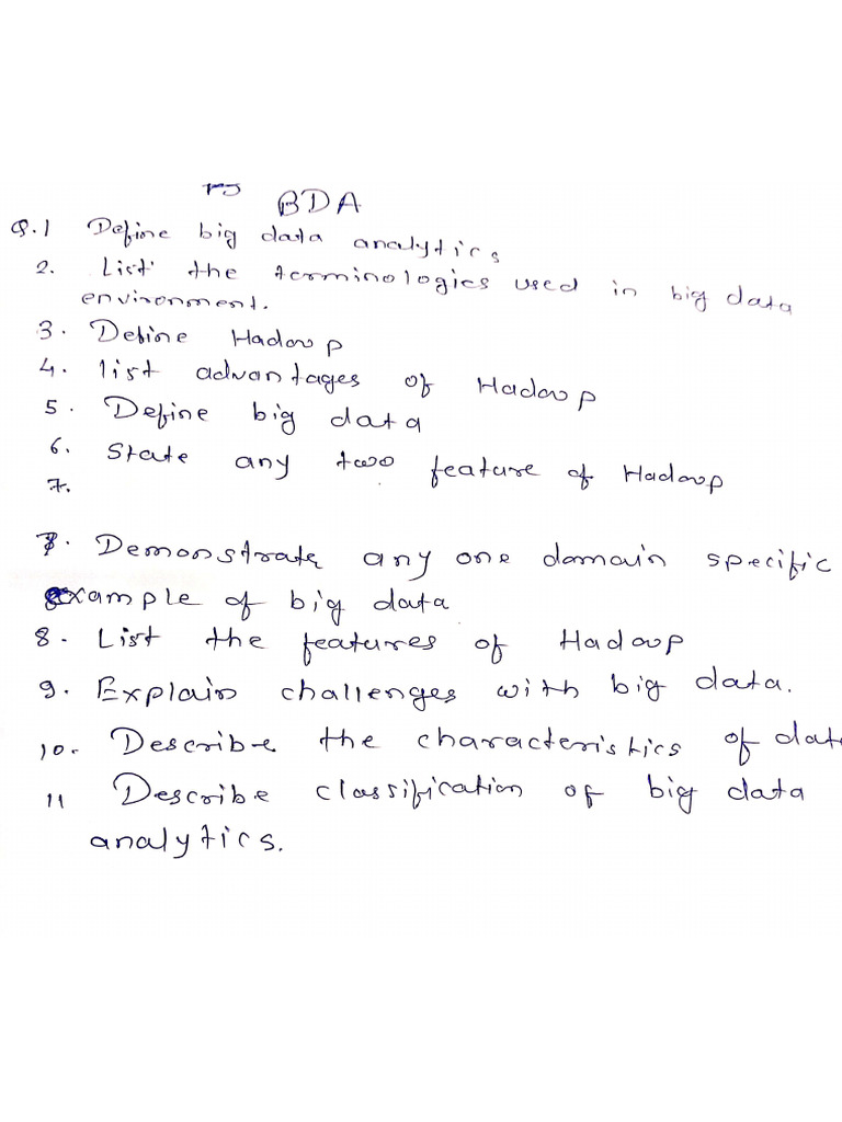 Bda Question Bank | PDF