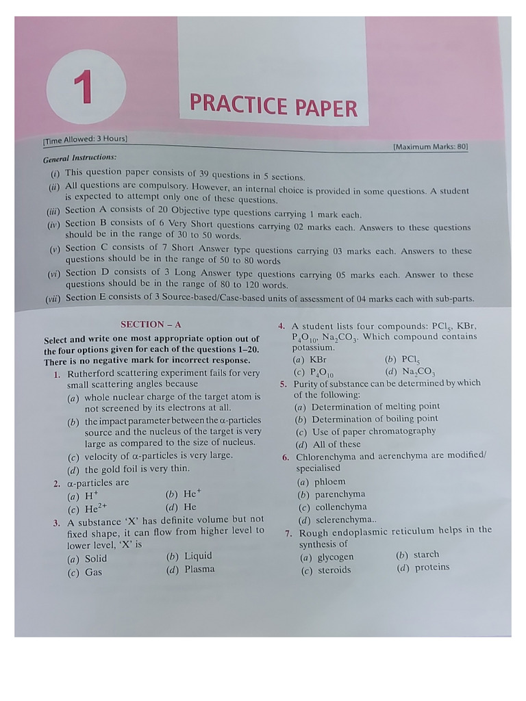 Practice Paper 1 Grade 9 | PDF
