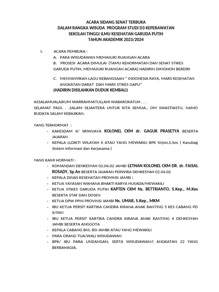 Susunan Acara Wisuda 2023.20244 | PDF