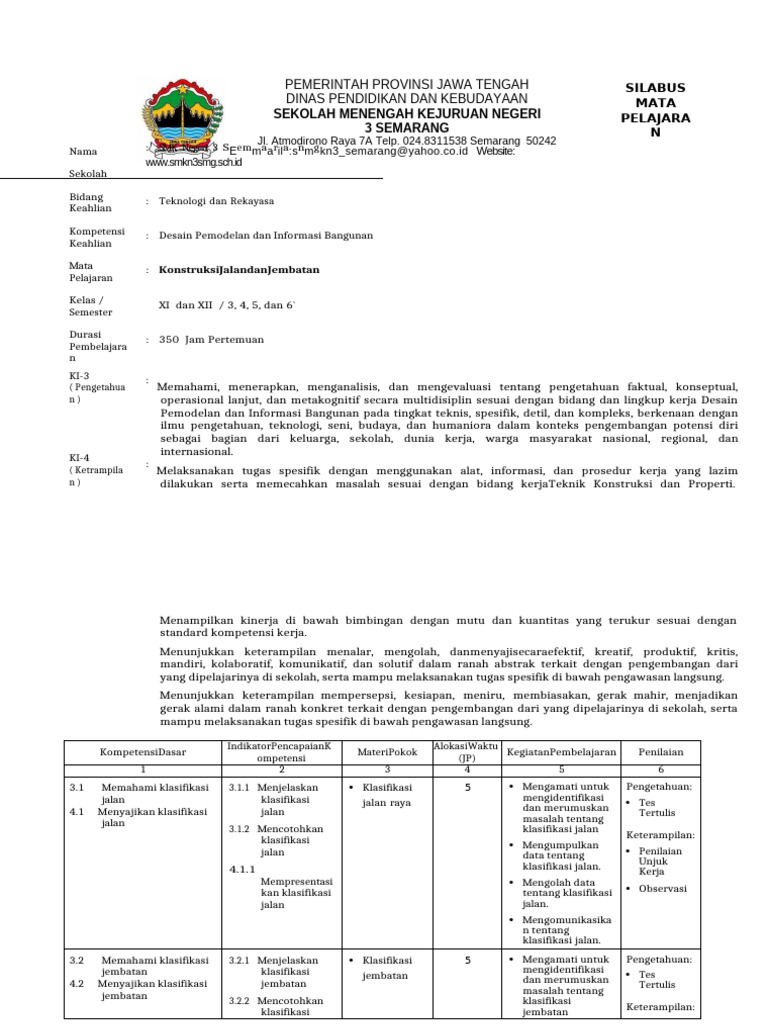Xi Amp Xii Dpib Konstruksi Jalan Dan Jembatan | PDF