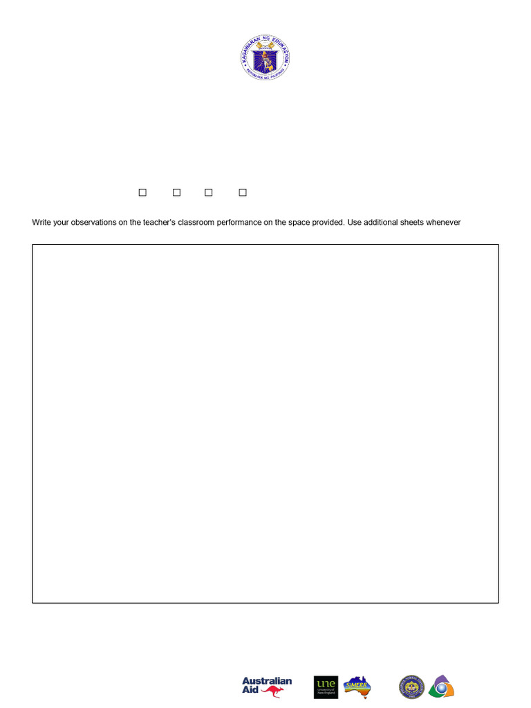 (Appendix C-08) COT-RPMS Observation Notes Form | PDF