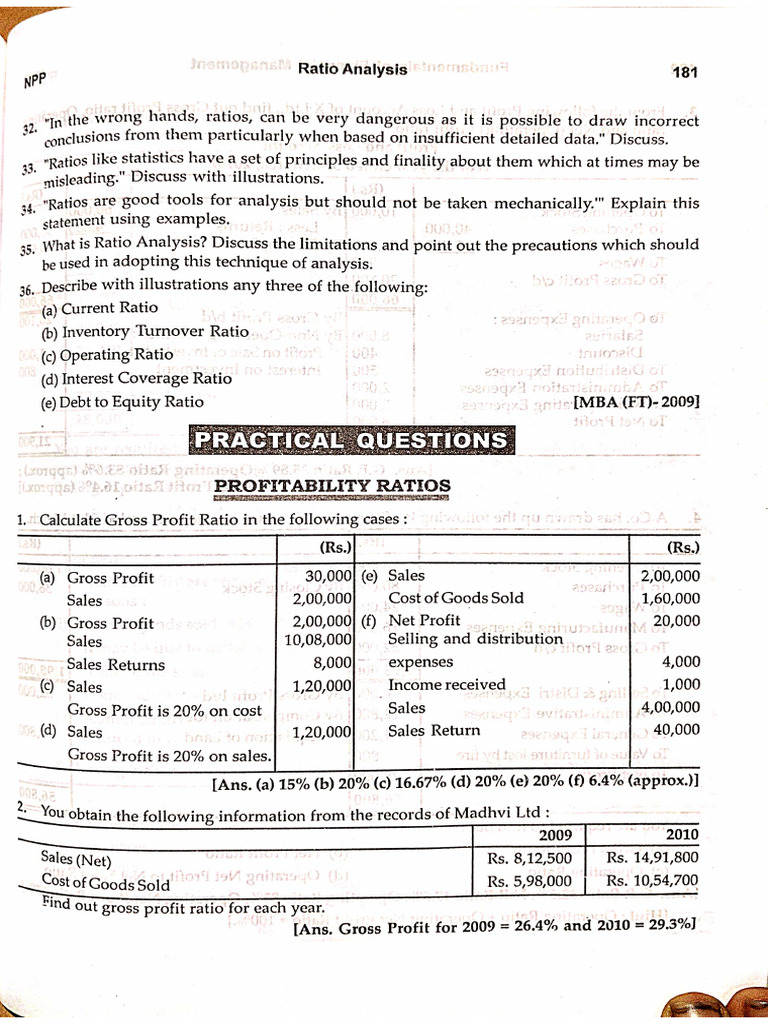 ratios(practical questions) | PDF
