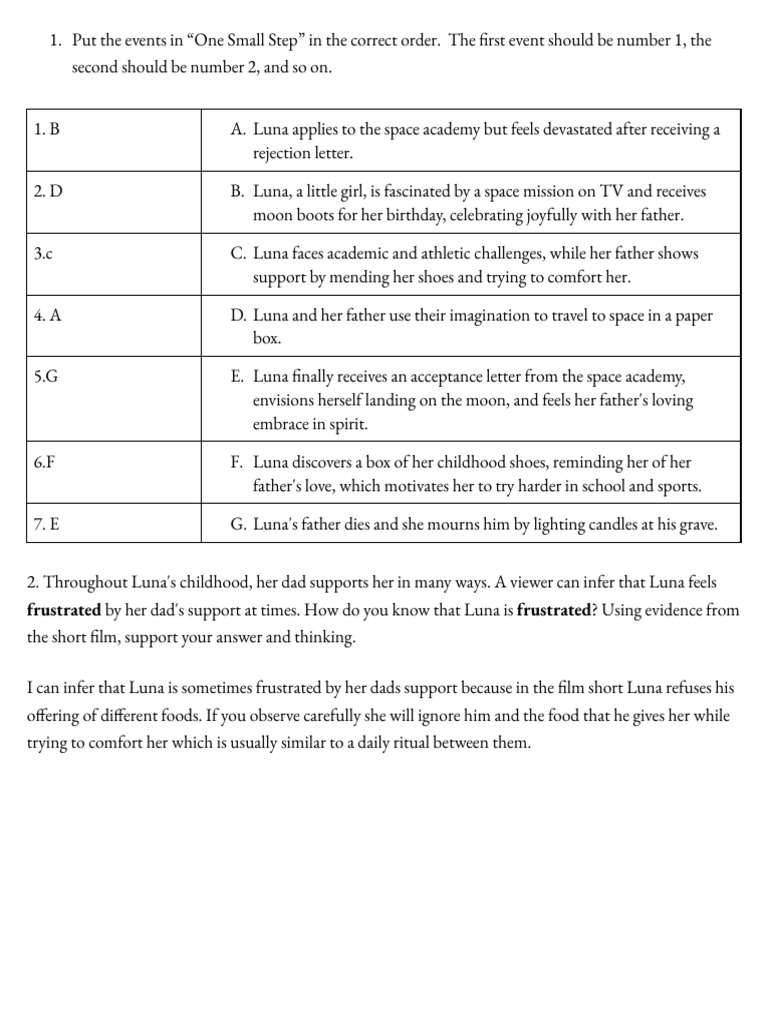 "One Small Step" Inference Assignment 2 | PDF