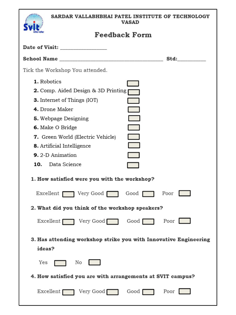 Engg. Feedback Form | PDF