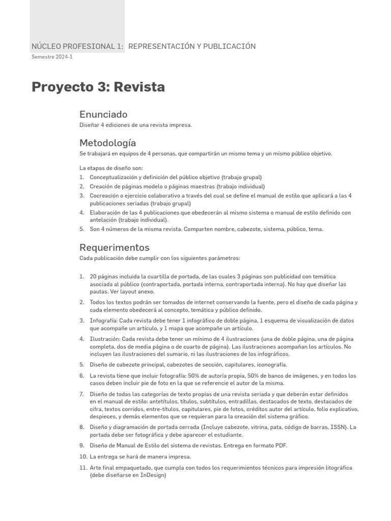 2024-1 Núcleo1 Ej3 Revista | PDF | Infografia | Diseño