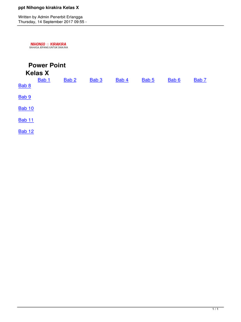 PowerPoint Nihongo Kelas X Resources | PDF