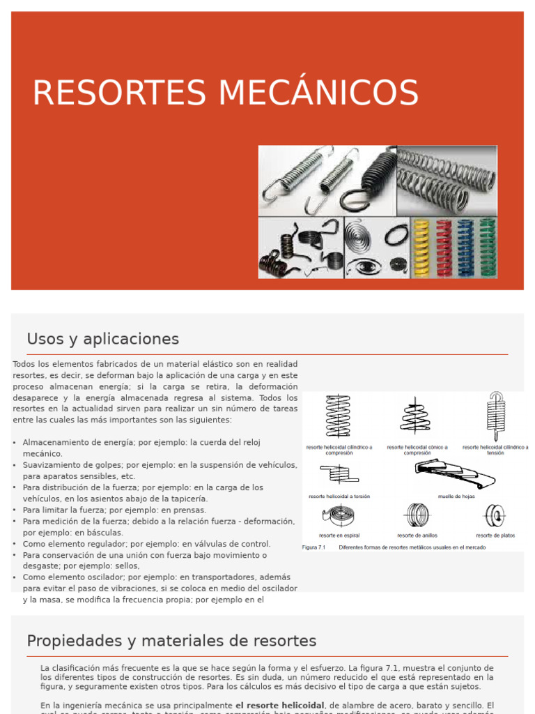 Usos y Tipos de Resortes Mecánicos | PDF | Resistencia de materiales ...