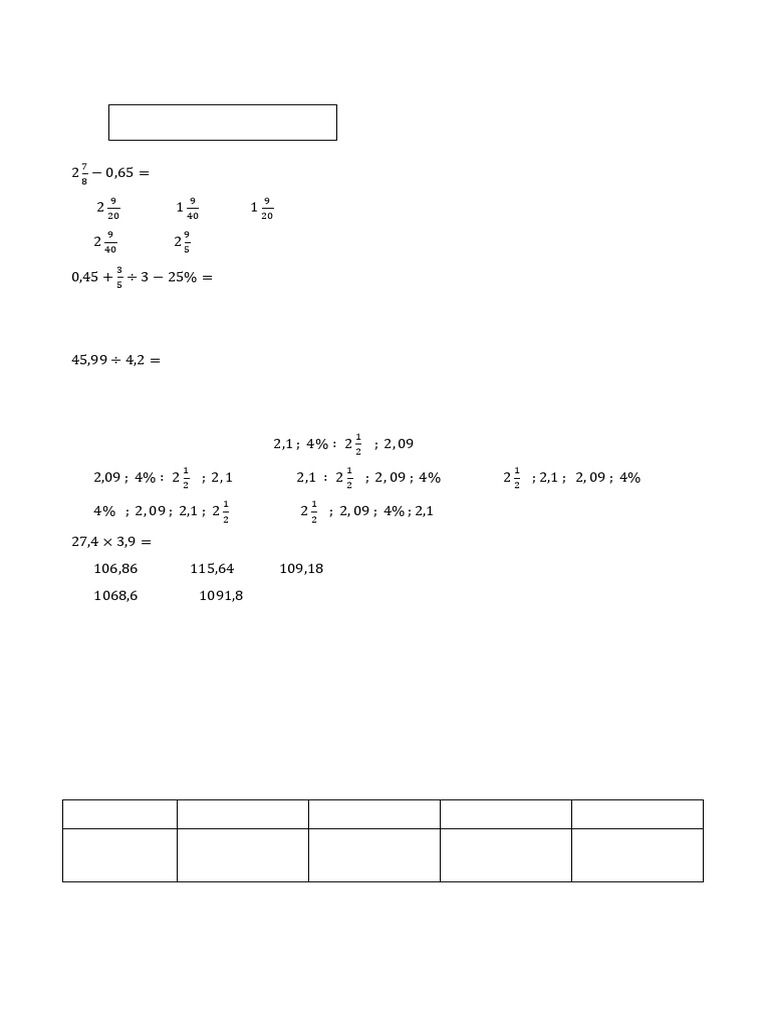 Evaluasi 1 Penalaran Numerik (Persentase, Desimal, Pecahan Dan Data) | PDF