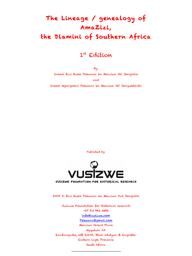 AmaZizi Family Tree and History | PDF | Bantu | Africa