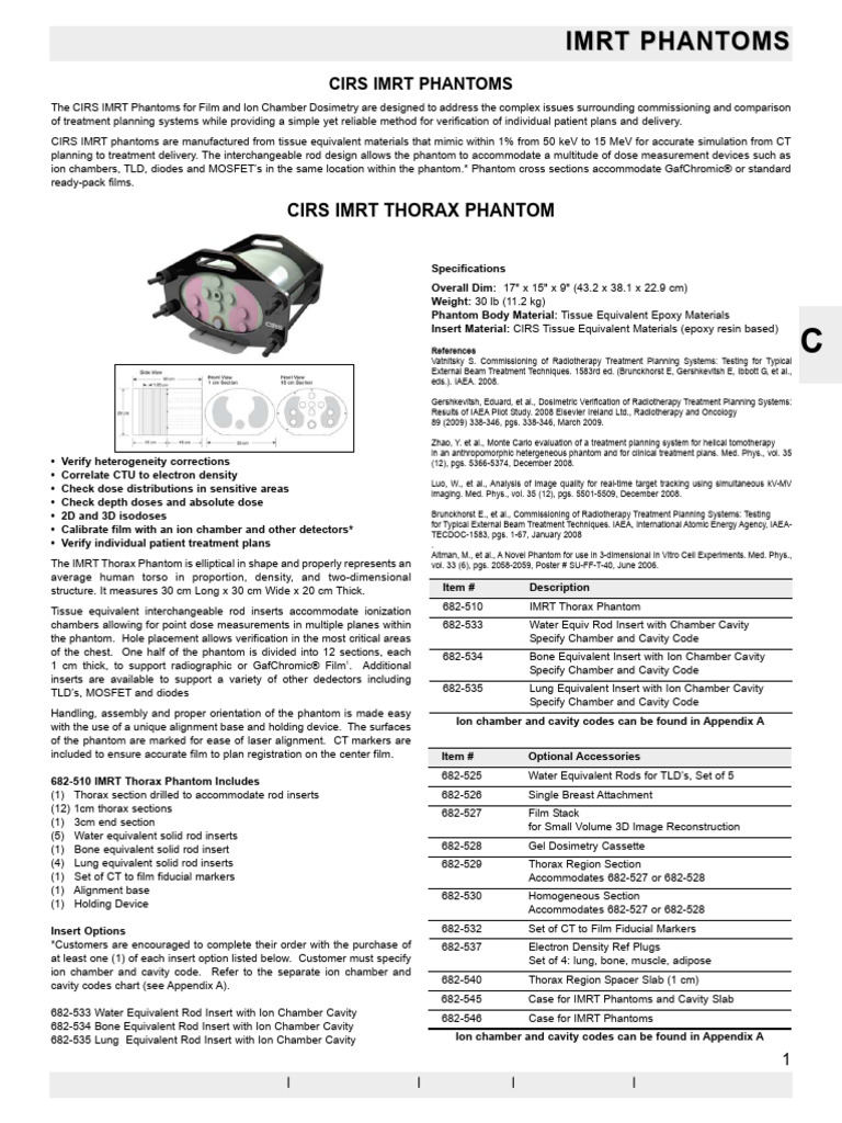 C-IMRT Phantoms | PDF | Radiation Therapy | Dosimetry
