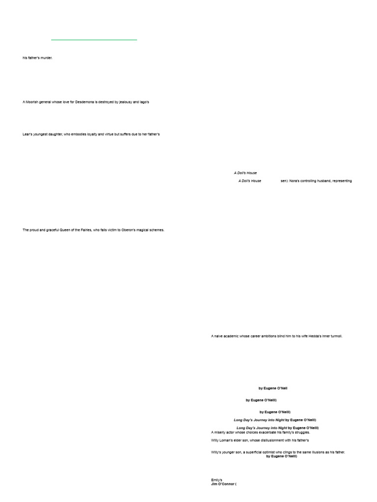 Iconic Literary Characters Overview | PDF | Estella (Great Expectations ...