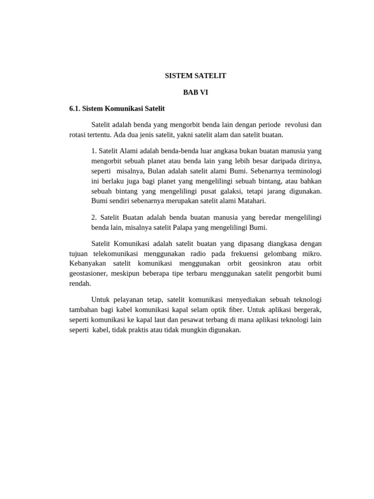 Bab 6 Sistem Satelit | PDF