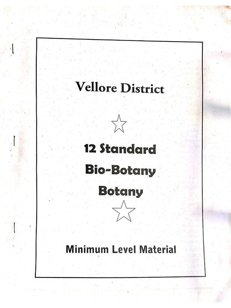 12th BOTANY & BIO-BOTANY EM Minimum Study Material | PDF