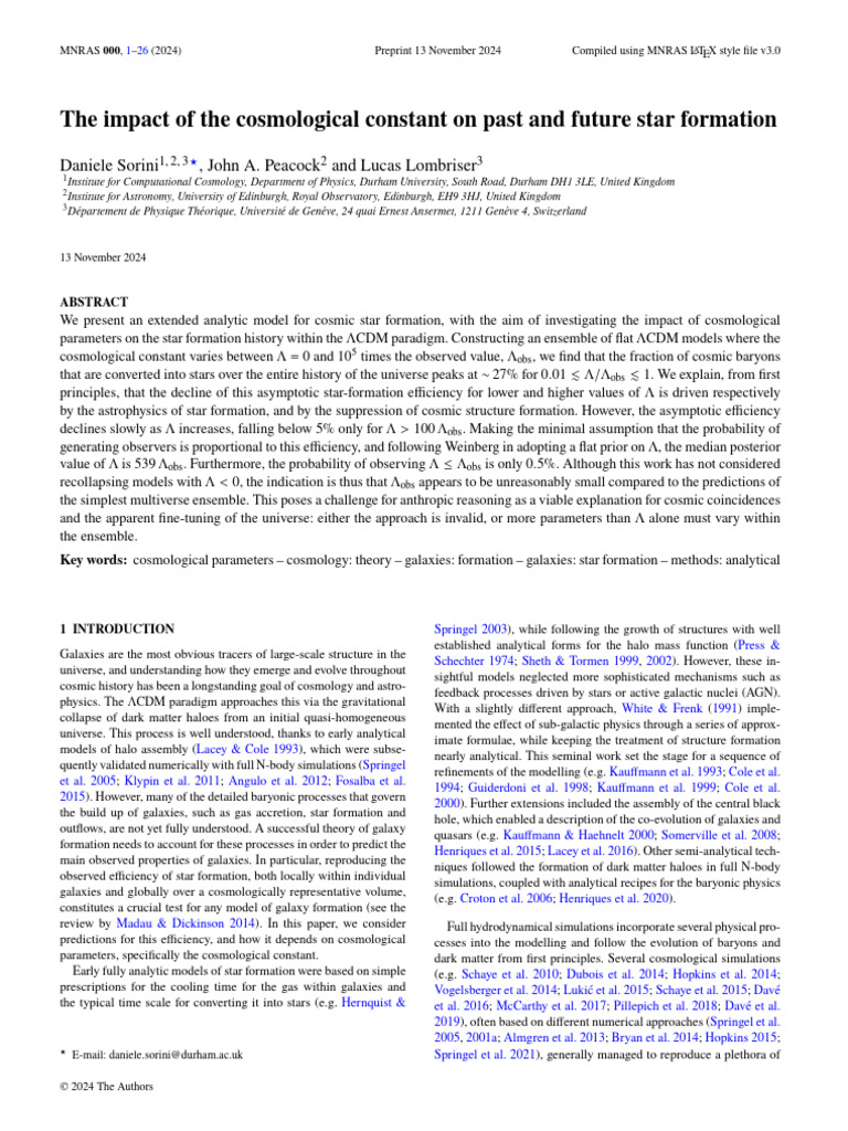 Cosmological Constant's Effect on Star Formation | PDF | Redshift ...