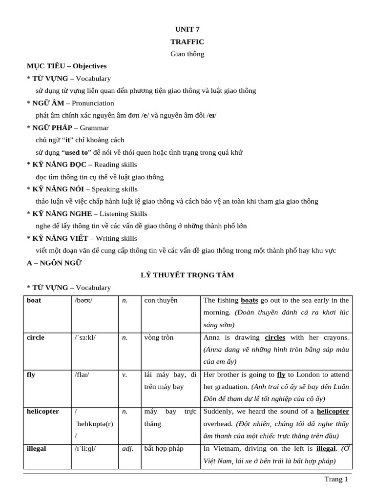 Unit 7 Traffic | PDF