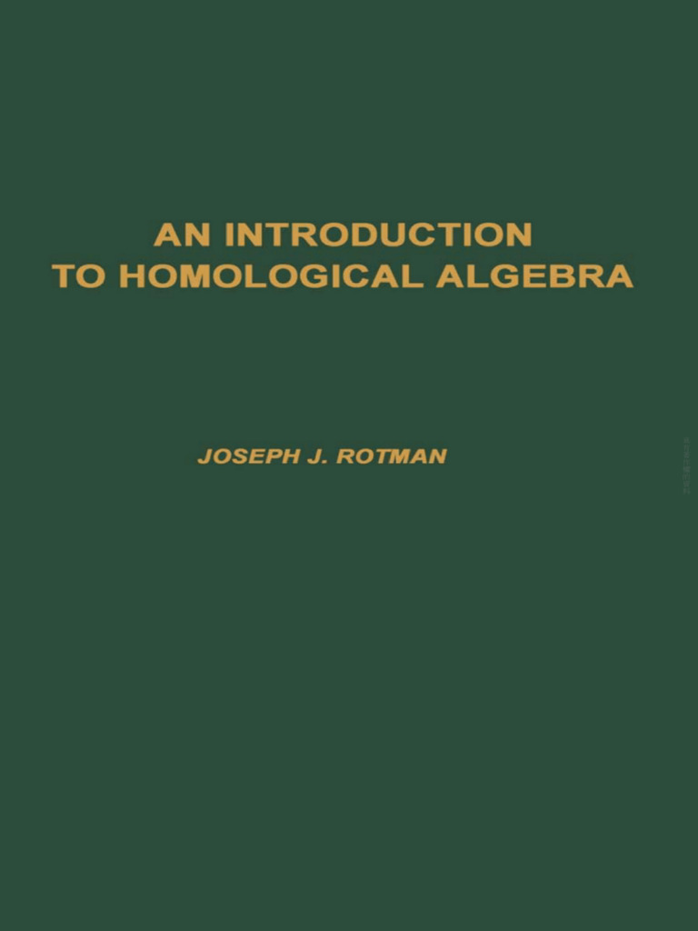 An Introduction To Homological Algebra - An Introduction To Homological Algebra-Academic Press ...