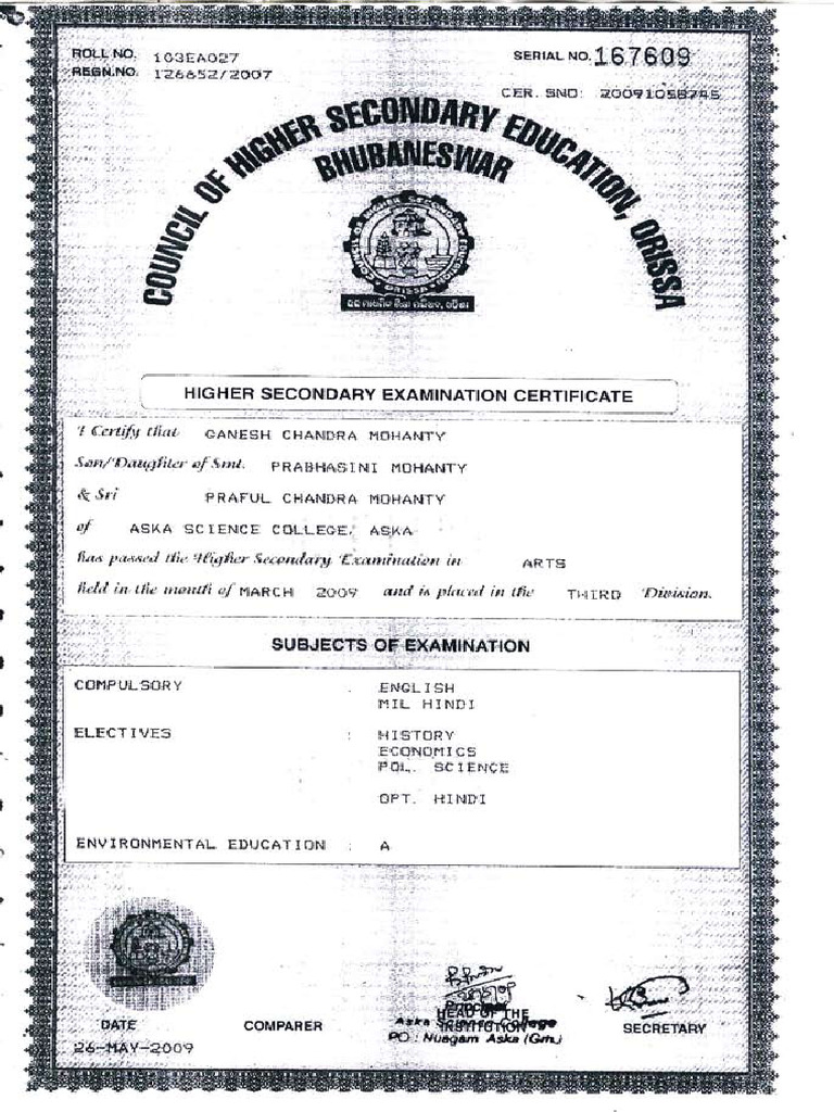 +2 Certificate | PDF