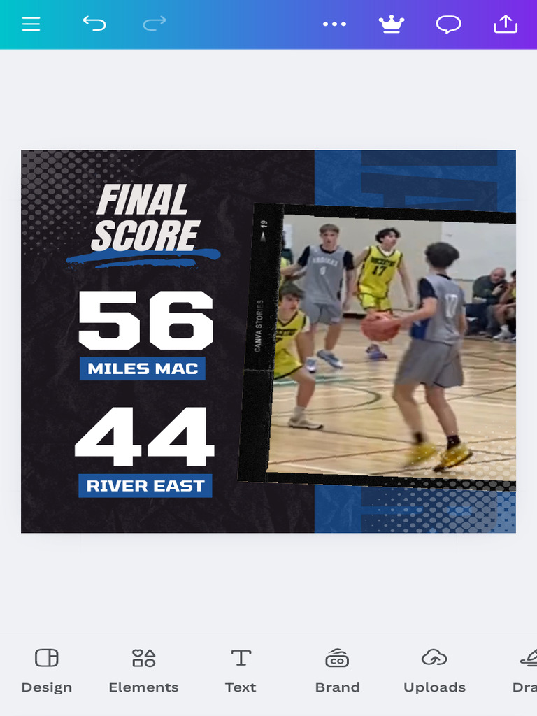 Blue and Black Greyscale Football Final Score Instagram Post ...