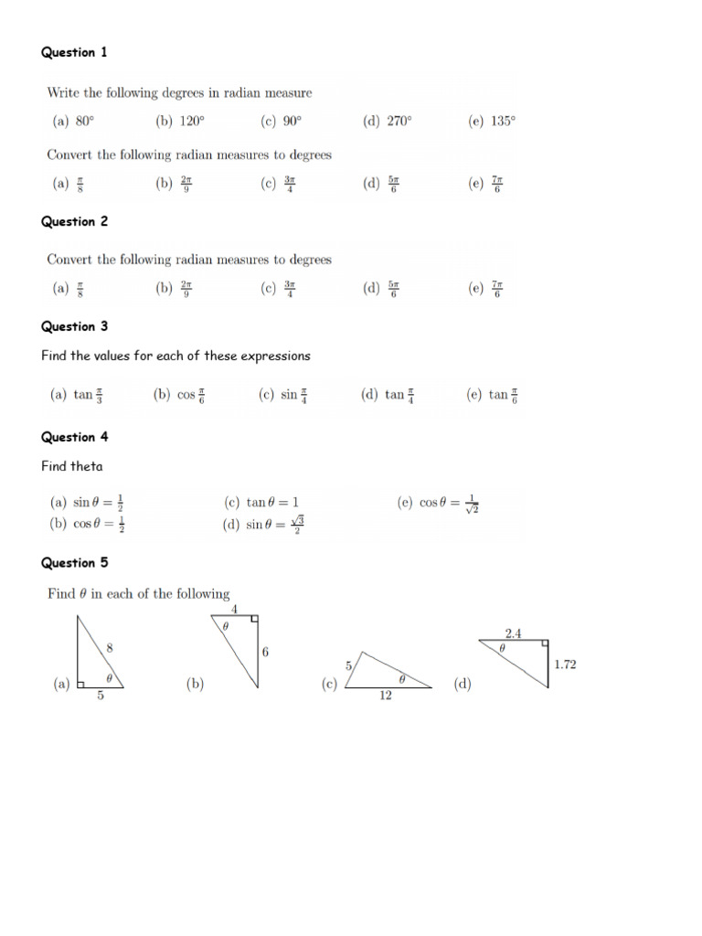 Math Problem Set & Solutions | PDF