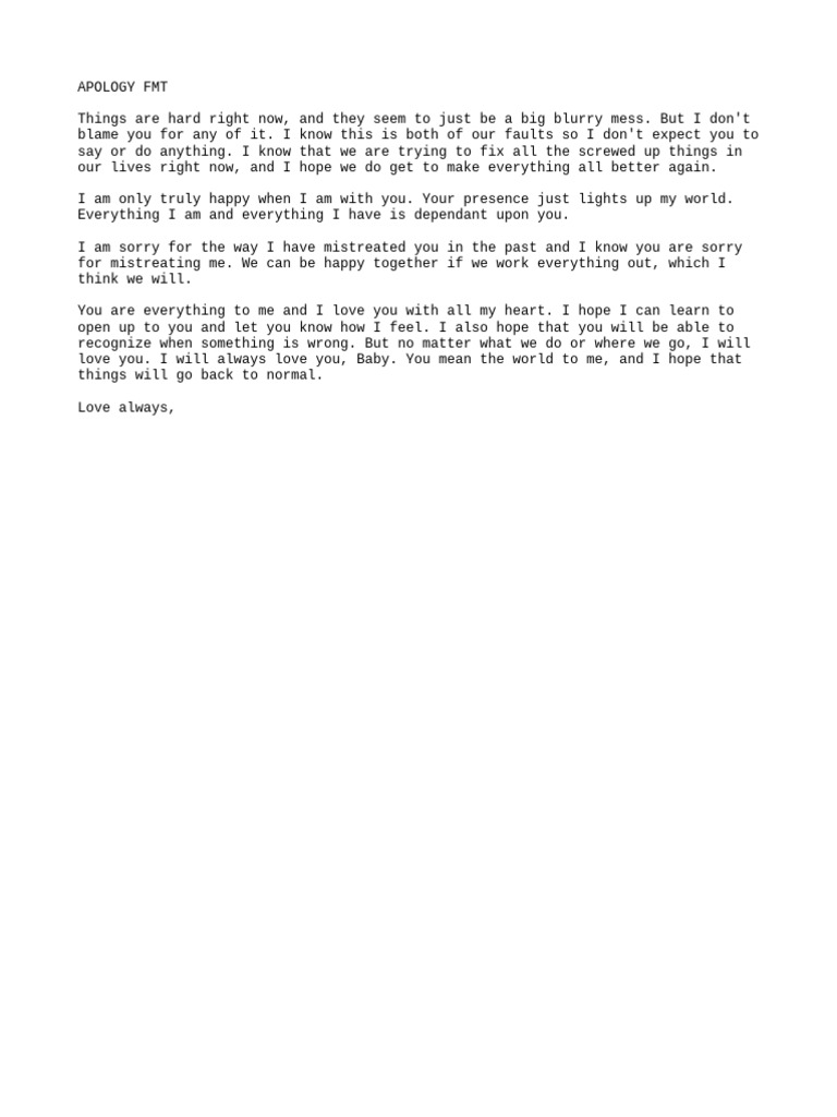 Apology Format | PDF