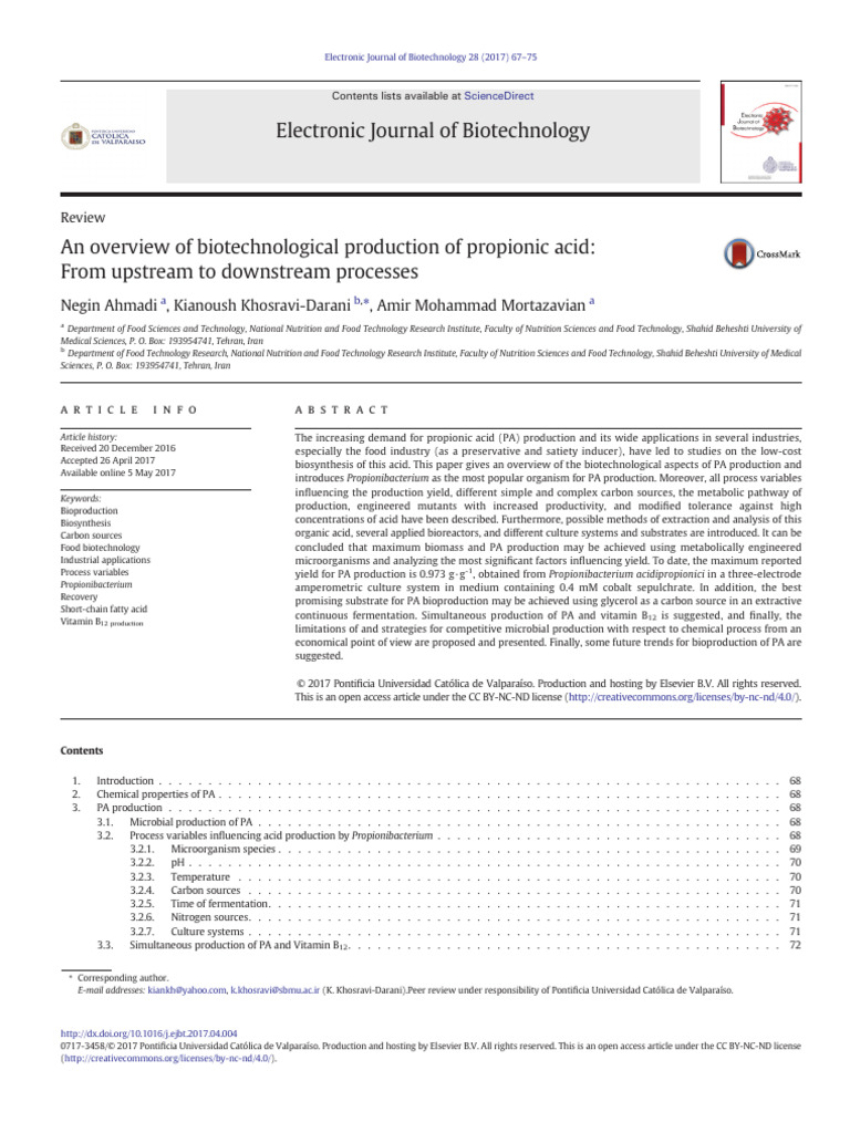 Cost-Effective Propionic Acid Production | PDF | Fermentation | Lactic Acid